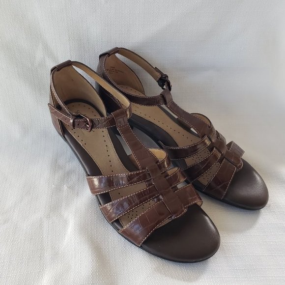 Softspots | Shoes | Softspots Brown Heeled Open Toe Sandals Womens 85m ...